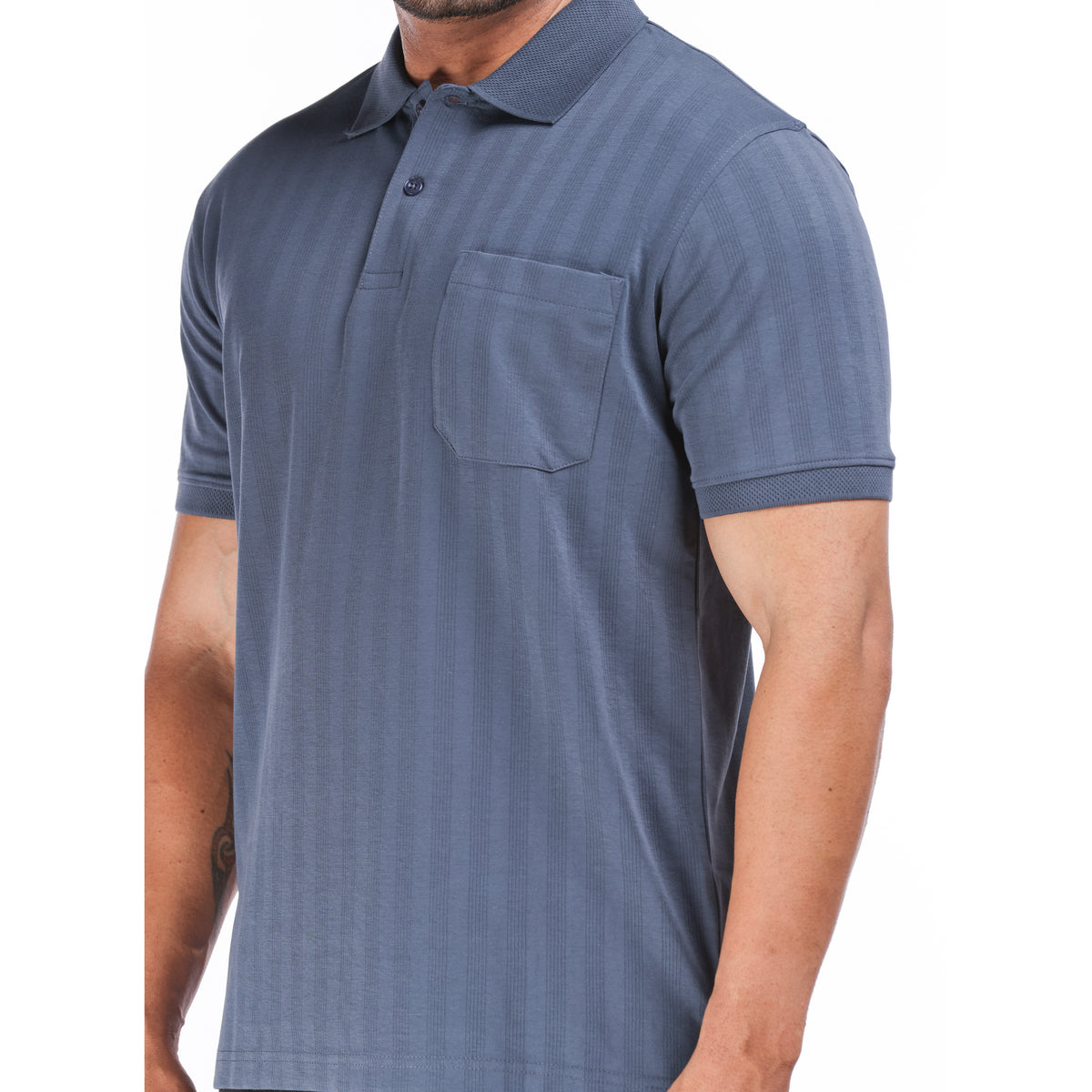 Structured Polo in Dark Blue – cncclothing.in